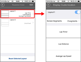 Changing the lap screen (mirror)