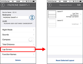 Changing the lap screen (mirror)